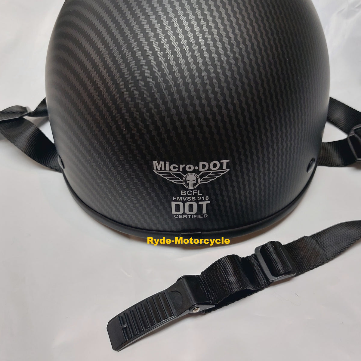 Micro DOT "Blister" Carbon Fiber Graphic Super Small Profile 1/2 Helme ...