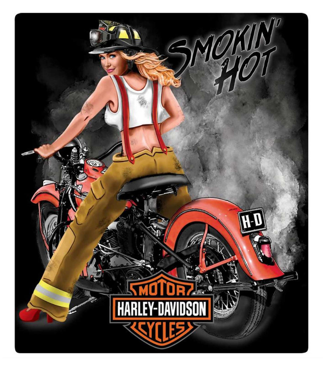 H-D® Smokin' Hot Babe Vintage 3D Tin Metal Wall Sign – Ryde-Motorcycle